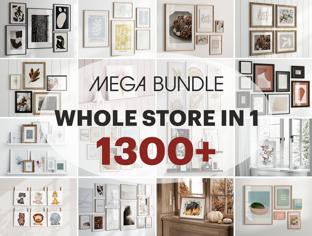 Mega Bundle Mockup Set Whole Store in 1. Frame Mockup, Mug Mockup, Wall ...