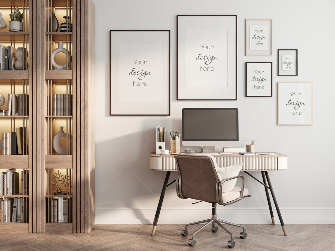 Frame Mockup in Home Workspace Interior, Office Frame Mockup, Poster ...