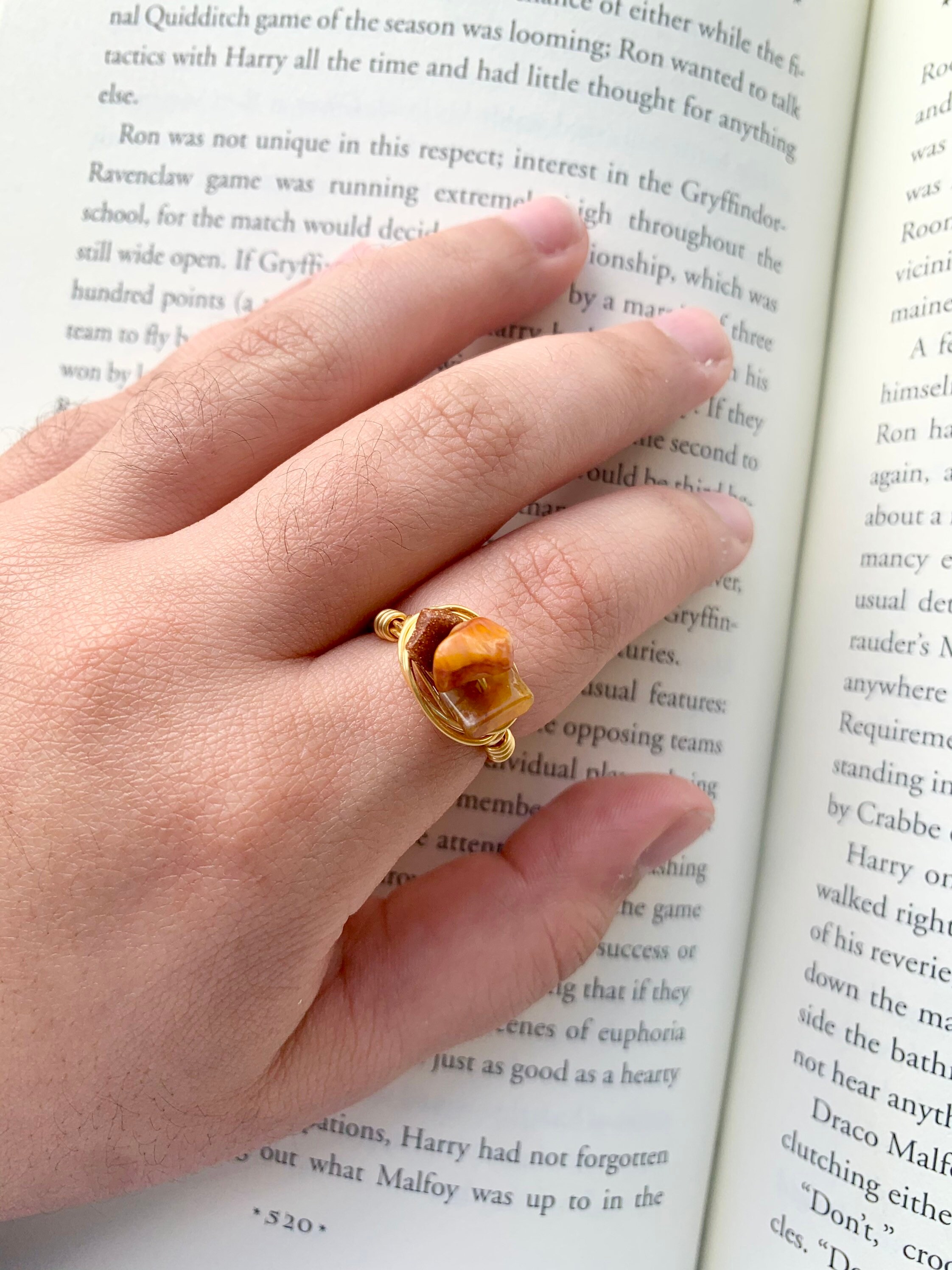 Ginny Weasley Inspired Wire Wrapped Crystal Ring - Etsy