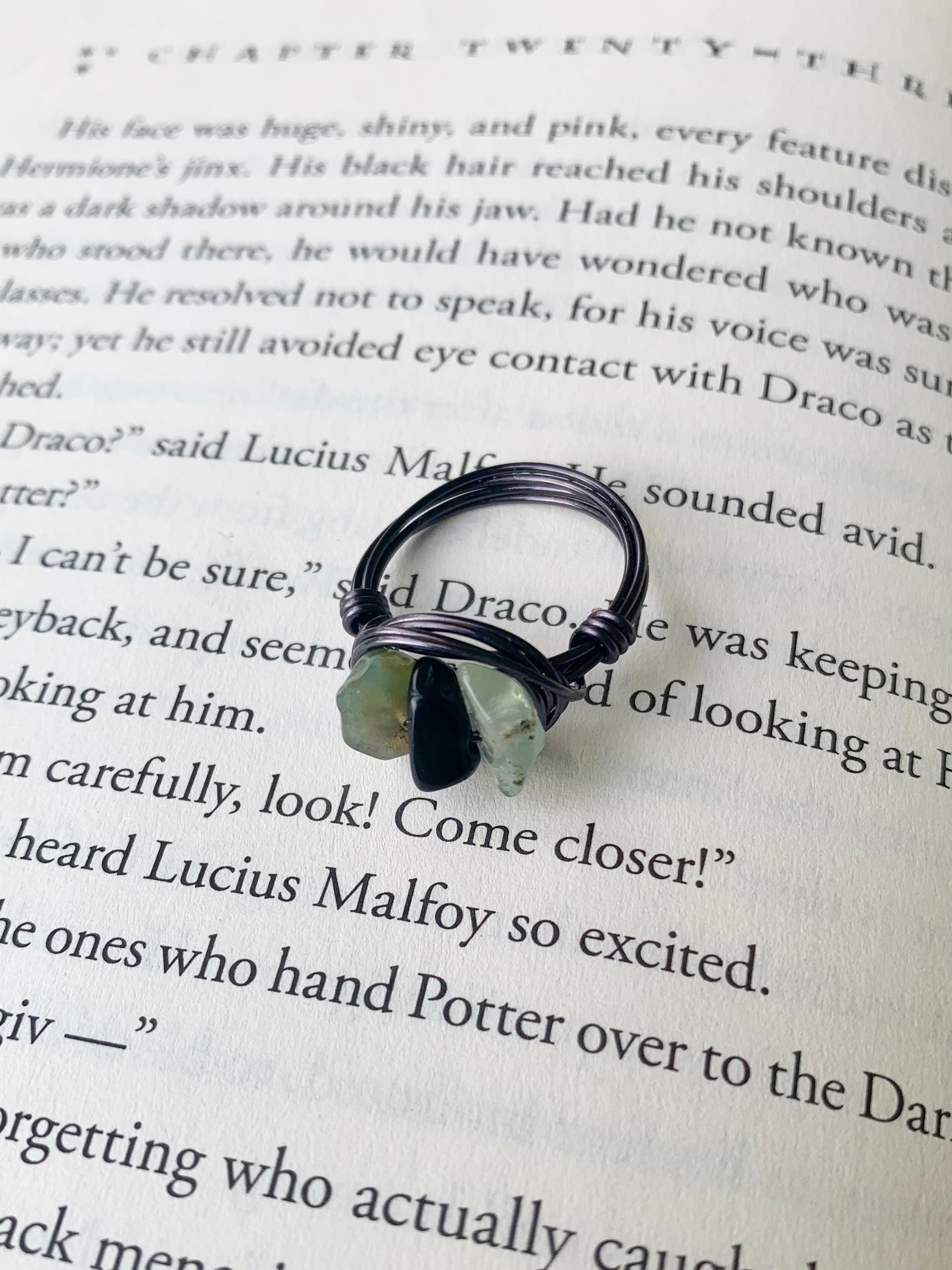 Draco Malfoy Inspired Wire Wrapped Crystal Ring - Etsy