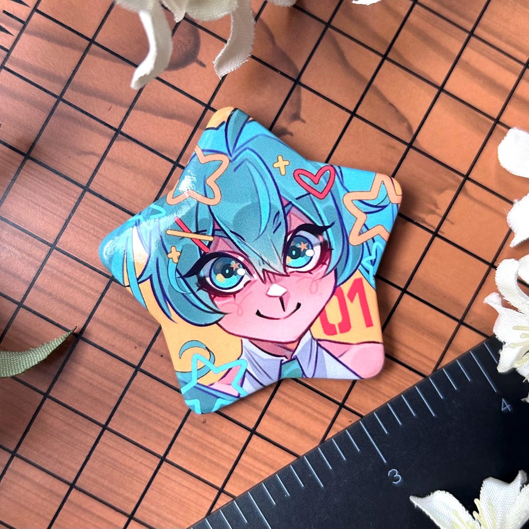 Miku Star Button - Etsy