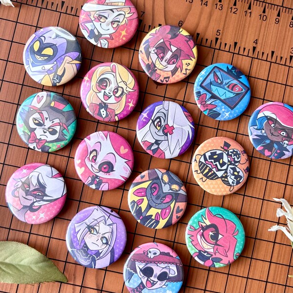 Hazbin Hotel Buttons Pins Adam - Etsy