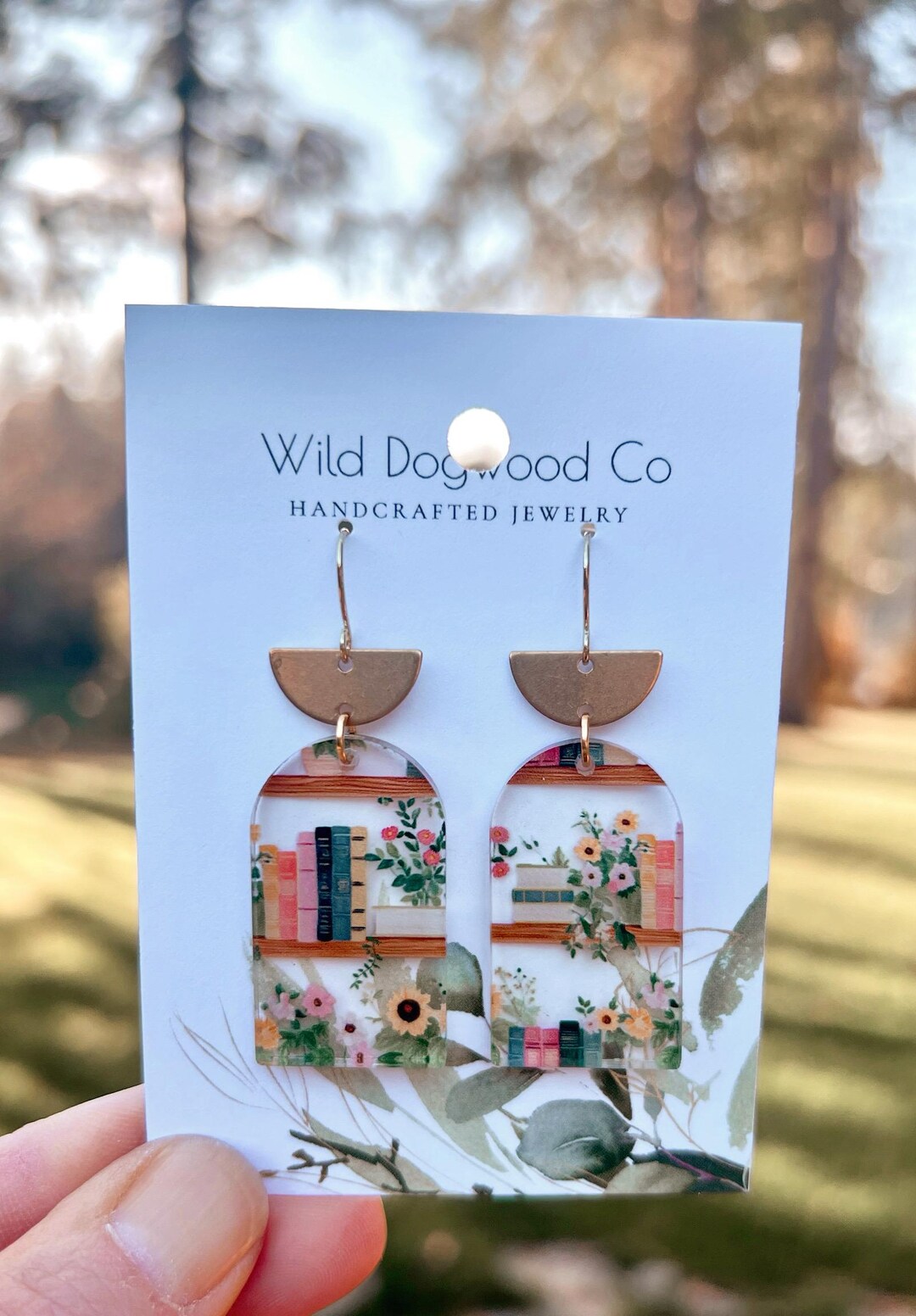 Teacher Appreciation Book and Flowers Earrings. Wild Dogwood Co - Etsy