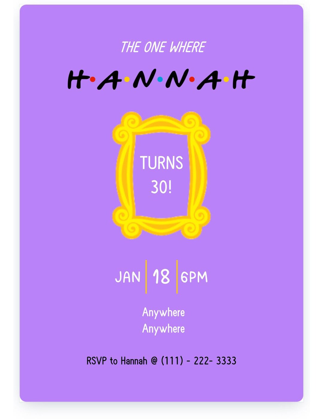 FRIENDS Themed Birthday Invitation - Etsy