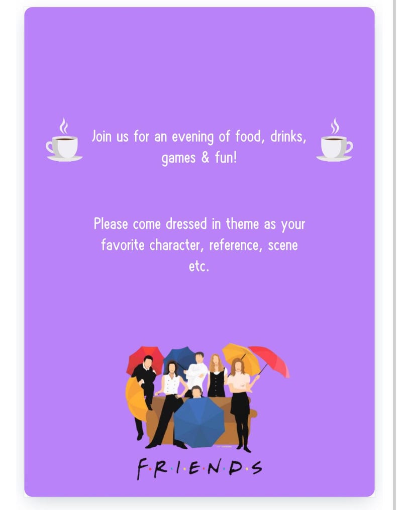 FRIENDS Themed Birthday Invitation - Etsy