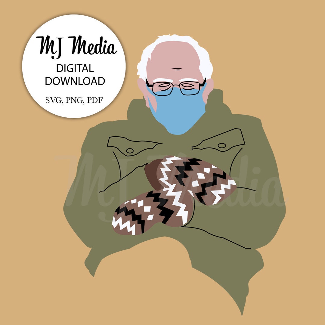Bernie Sanders, Mittens, SVG, PNG, PDF, Inauguración, Descarga digital ...
