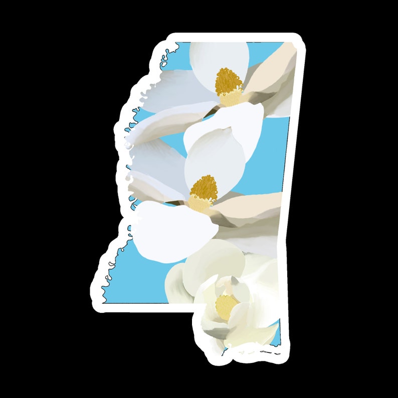 Mississippi Magnolia Flower Sticker, Waterproof Laptop Decal - Etsy