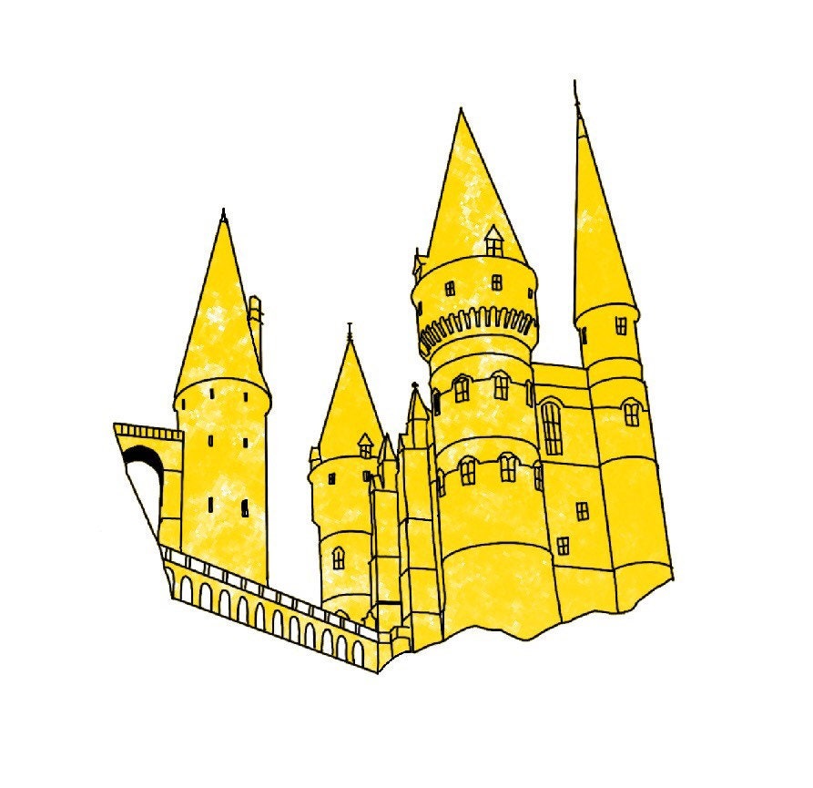 Hand-drawn Hogwarts Castle Waterproof Sticker - Etsy