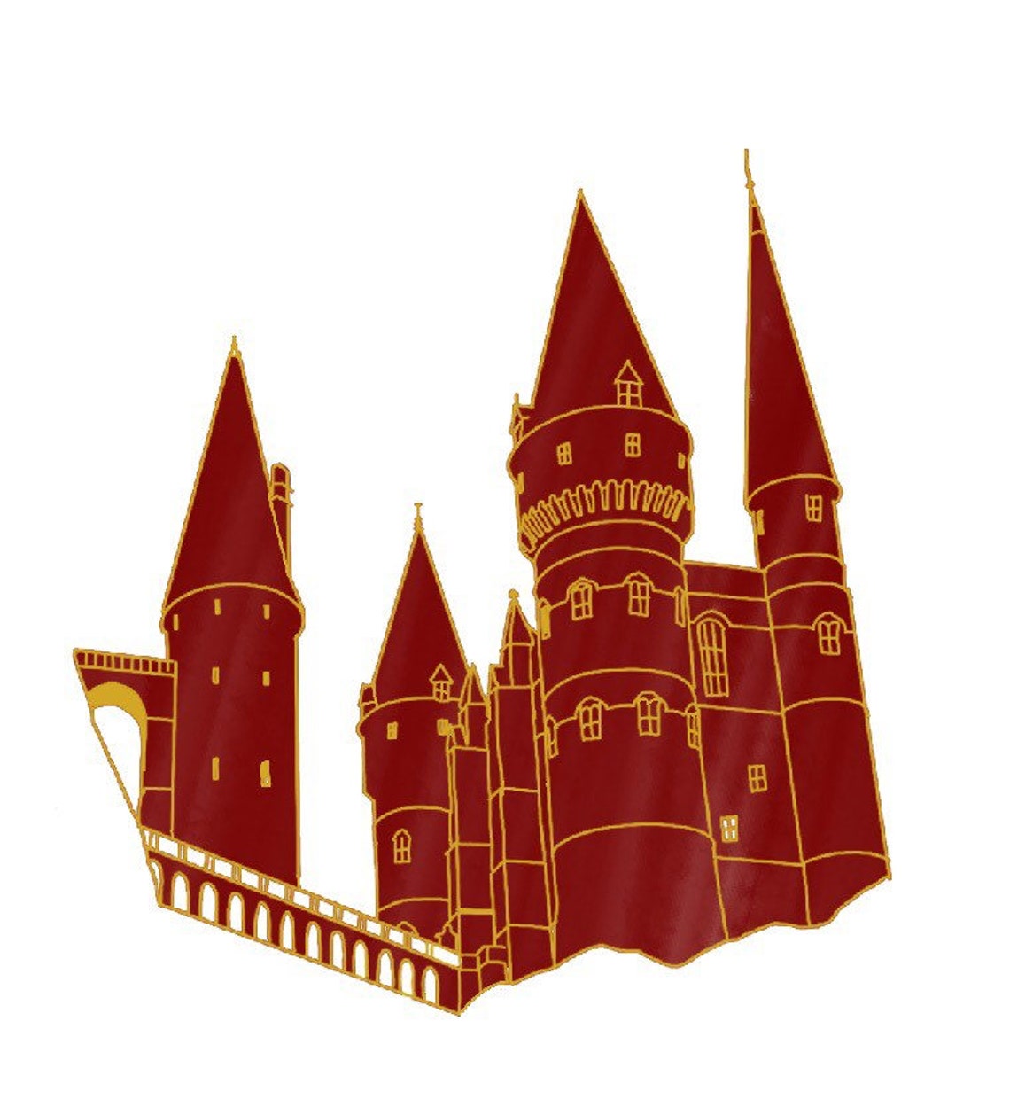 Hogwarts Castle Sticker Waterproof, Castle, Architectural, Laptop Decal ...