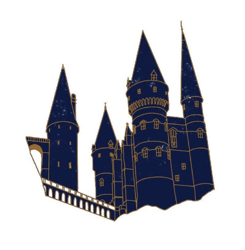 Hogwarts Castle Sticker Waterproof, Castle, Architectural, Laptop Decal ...