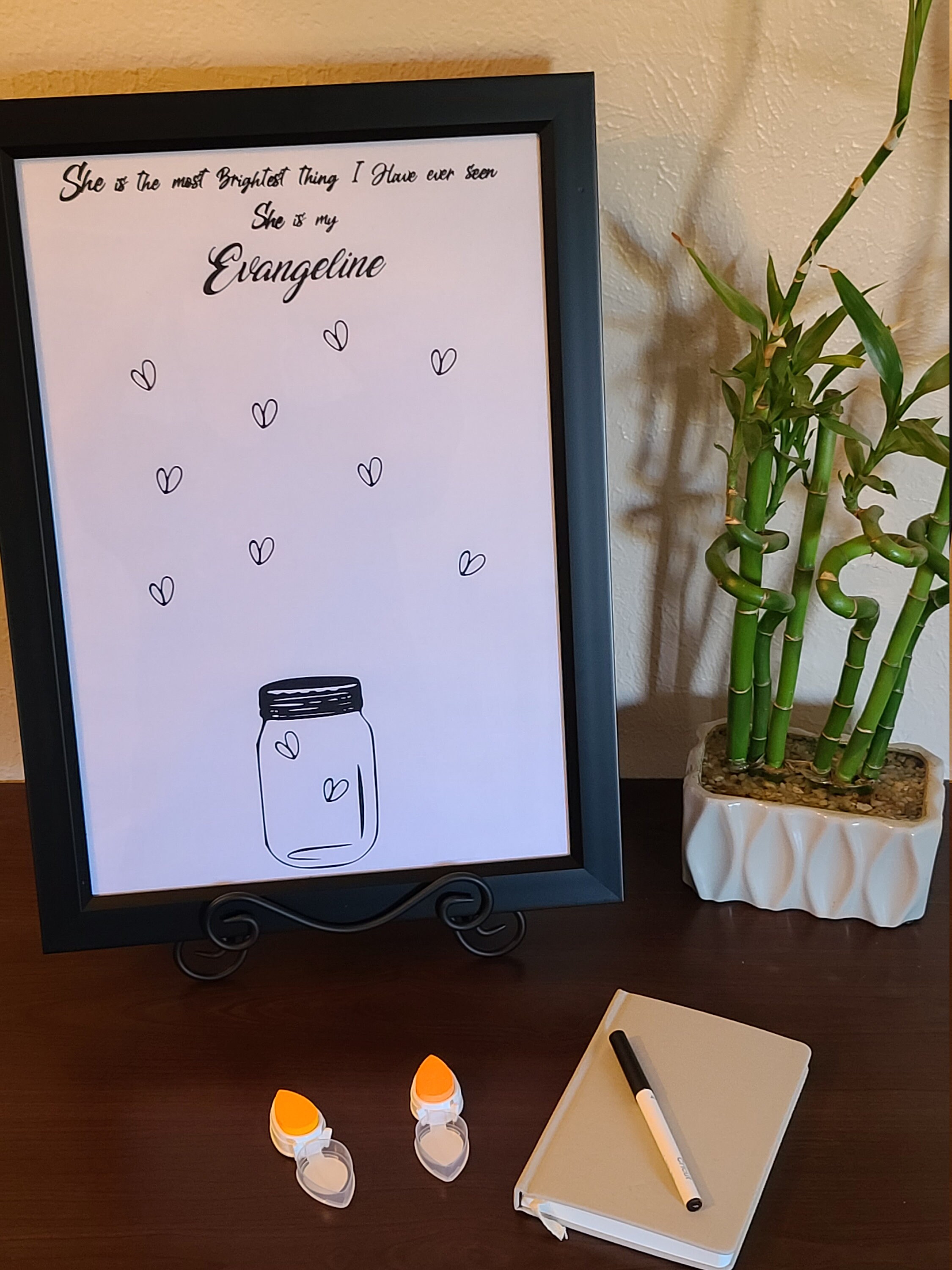 Fireflies Fingerprint Guest Book Canvas - Etsy