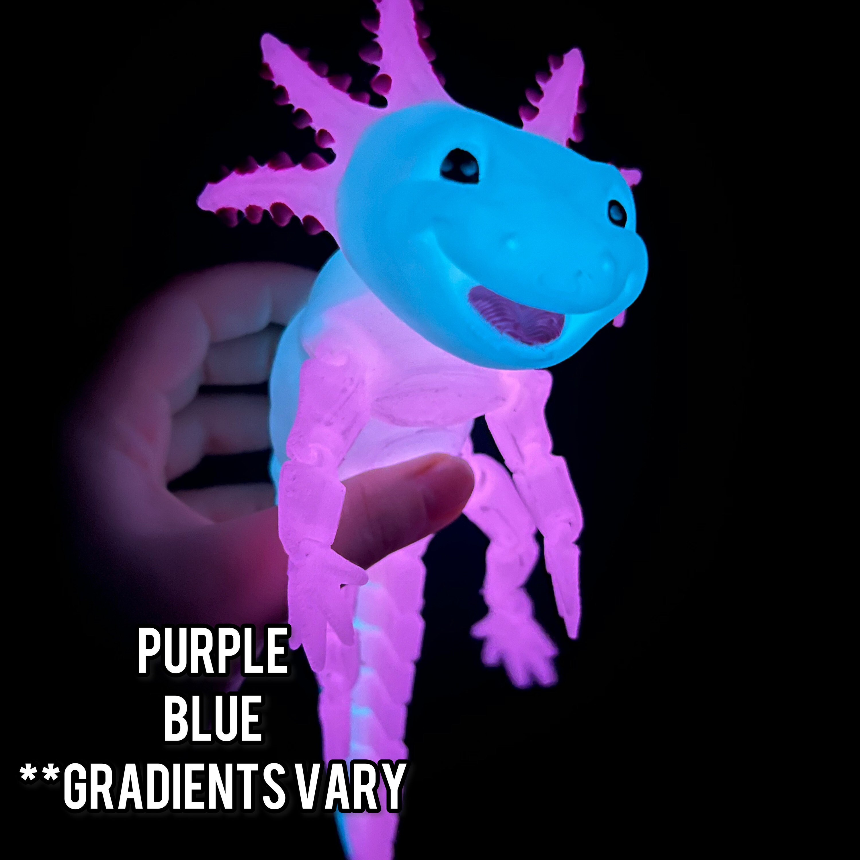 Magic Glow Axolotl Fidget Toy Articulated Smiling Axolotl - Etsy Canada