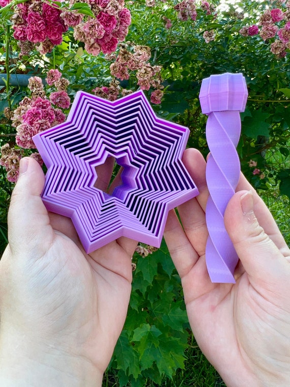 3D Printed Articulated Fidget Star With Handle Desk Toy - Etsy