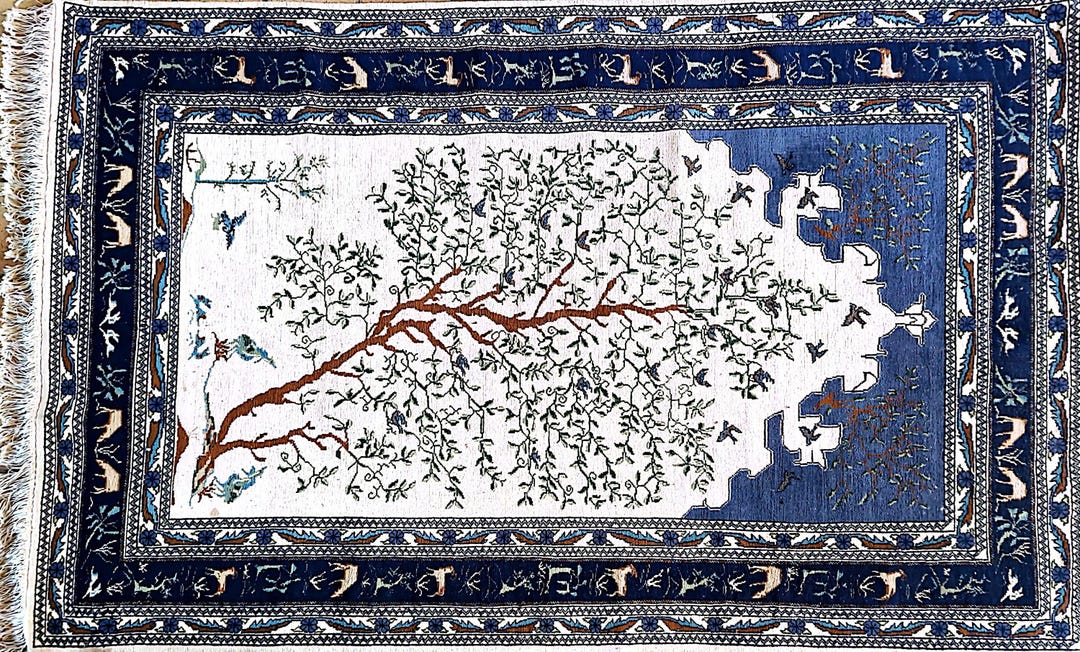 Big Persian Carpet Tree of Life Forest Rug, Hand Knotted , Landscape ...