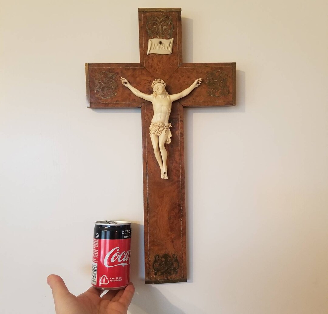 Antique Cross Crucifix Bakelite Christ, Christmas Decor Gift. Religious ...
