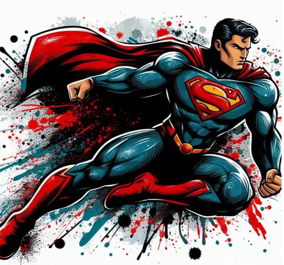 3 Superman Cartoon Sticker Decal - Etsy
