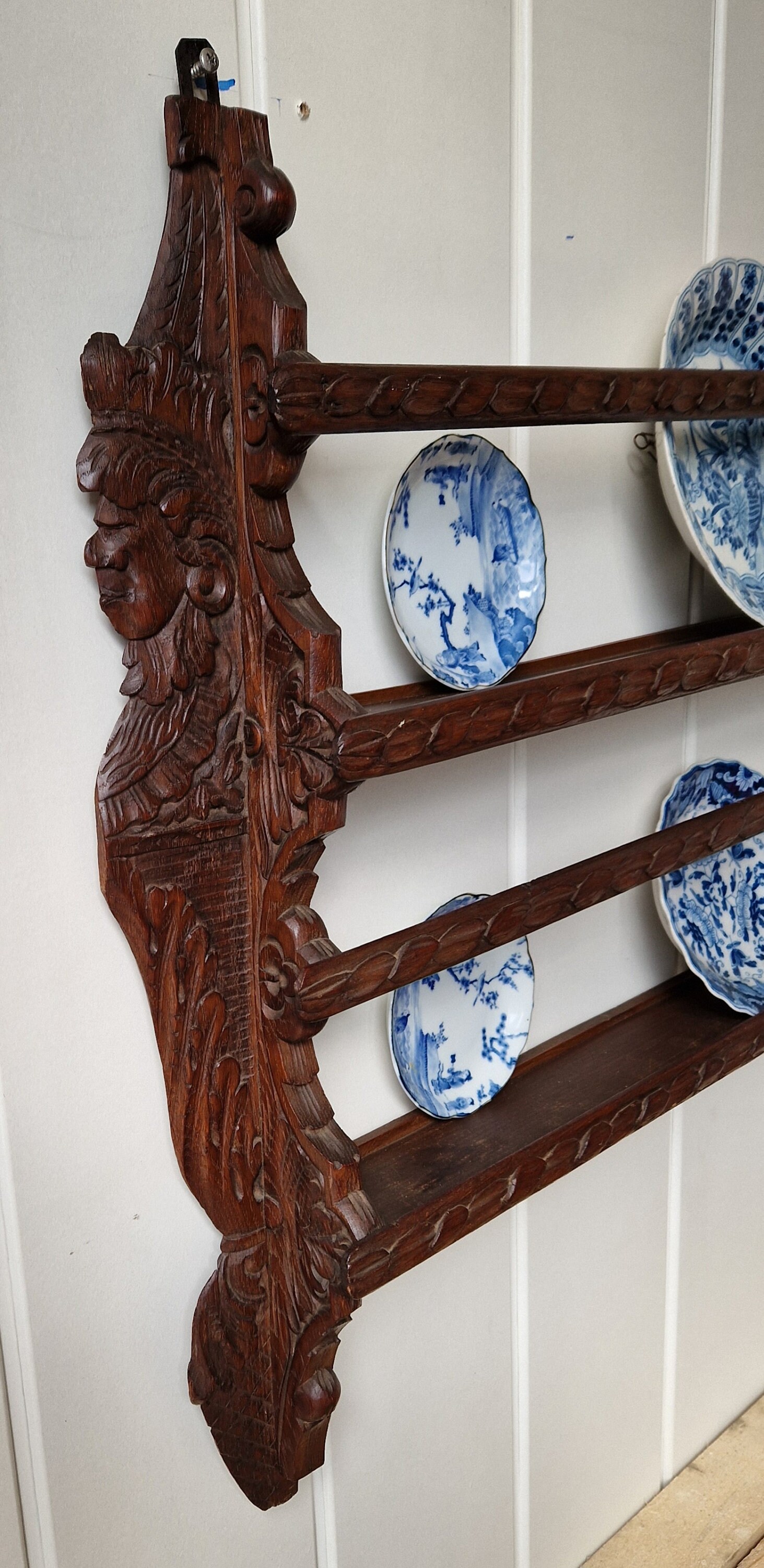Antique Plate Rack Wall Shelves 1800s Plate Rack Wall Mounted, Plate ...