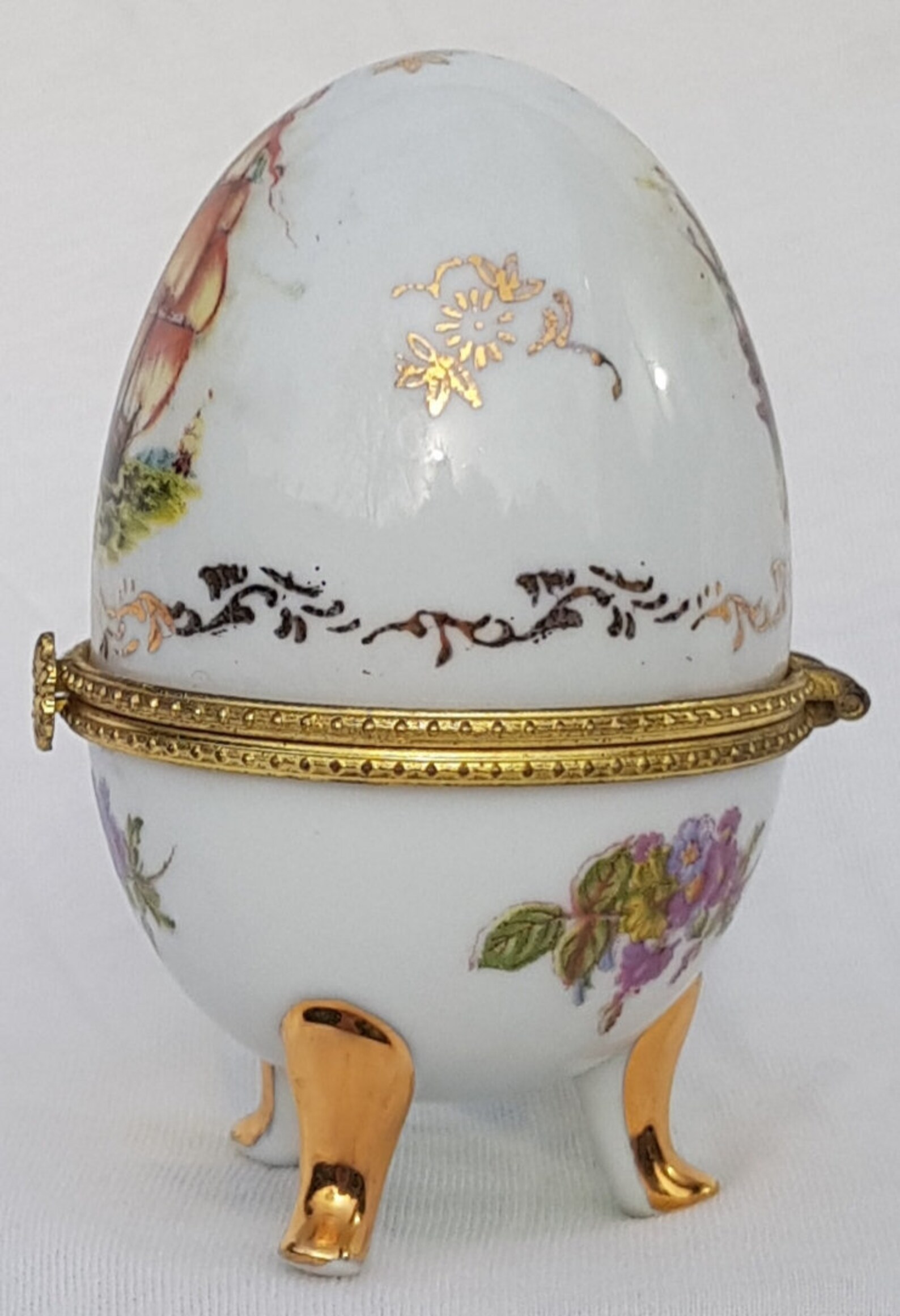 Limoges Egg Porcelain Footed Trinket Box Porcelaine Limoges - Etsy UK