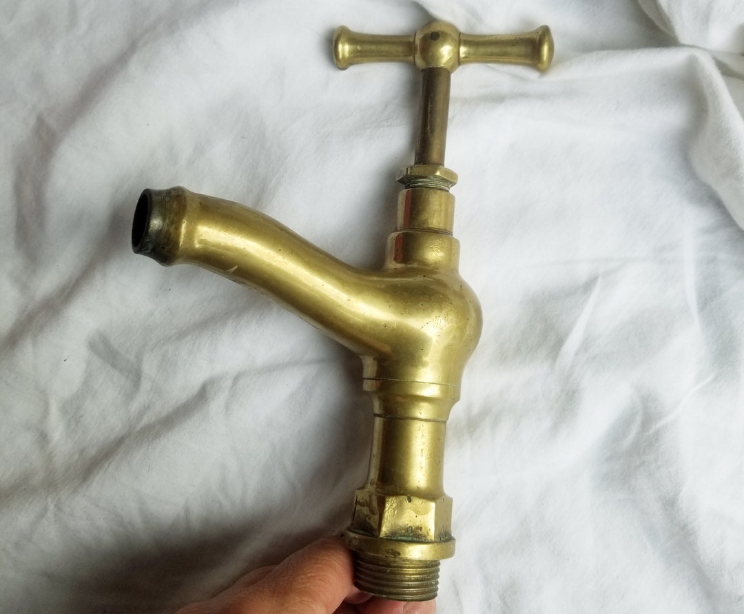 Vintage Water Faucet Tap FRENCH Brass Water Tap Old Water Valve Golden ...