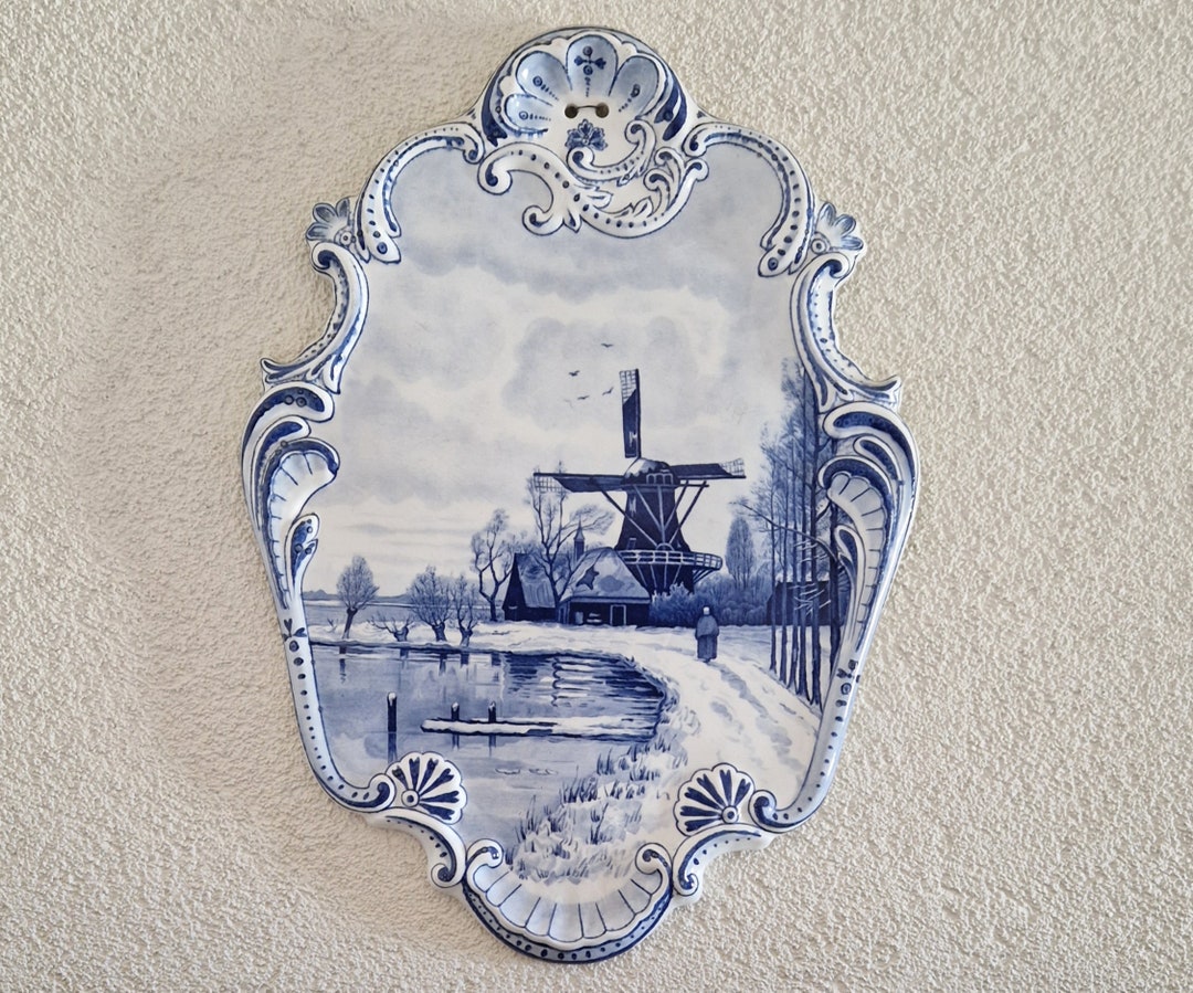 Antique Plaque Delft Wall Art Plaque Large Delfts Blauw 19th Century - Etsy