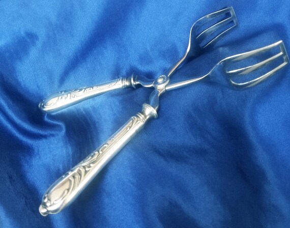 Antique Silver Salad Serving Scissor Tongs Pastry Tongs - Etsy
