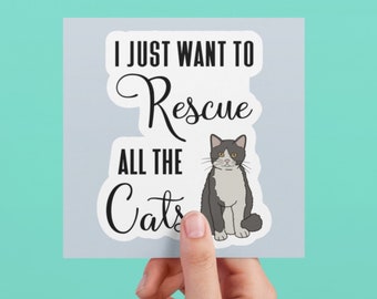Cat Rescue Decal - Etsy