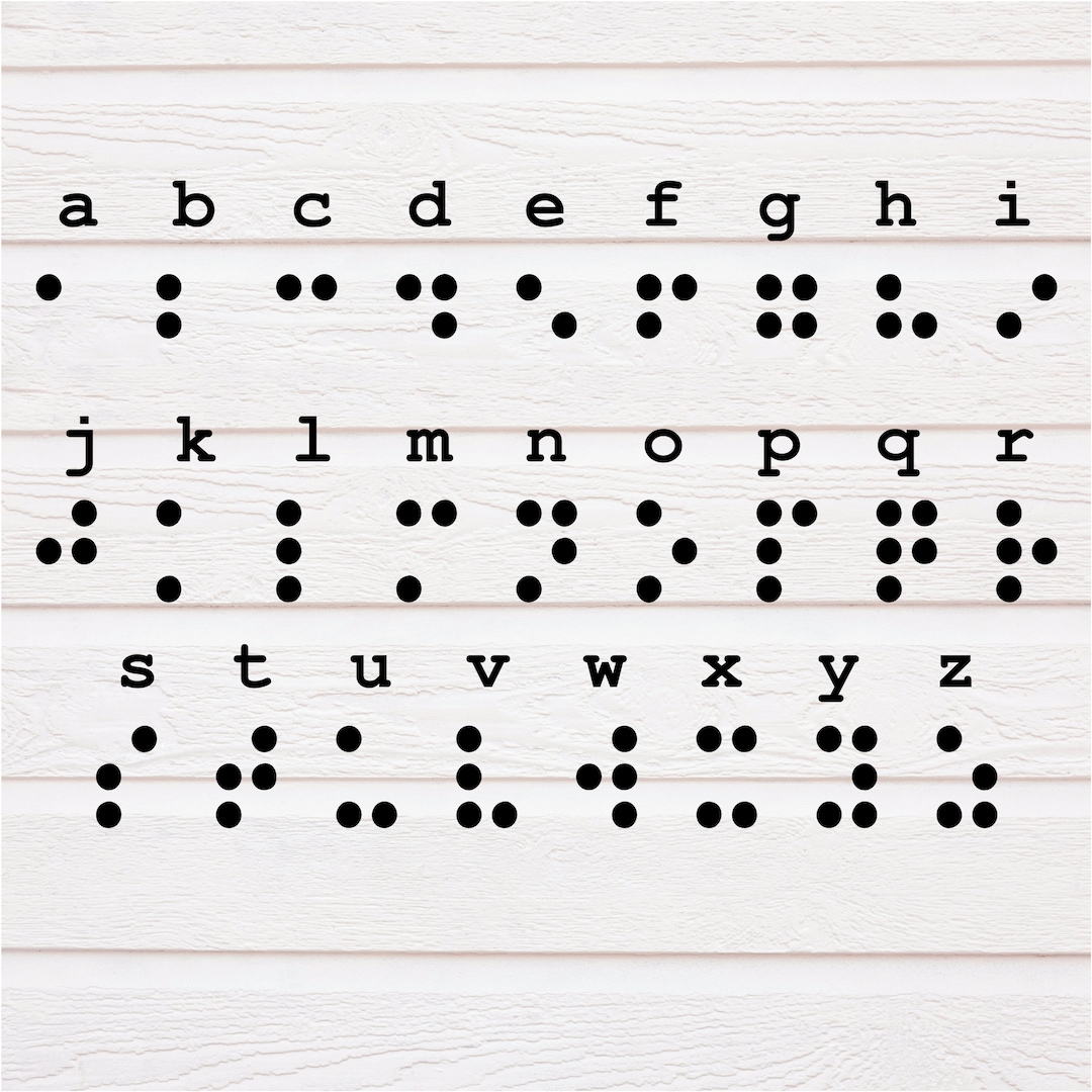 Braille Alphabet With Print SVG & PNG Files | Note: Not a Font File ...