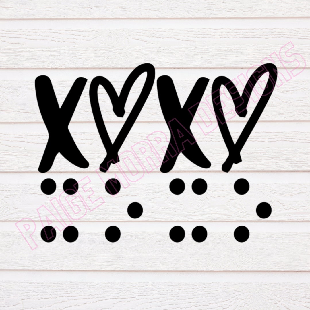 XOXO Valentine's Day Braille & Print SVG File - Etsy