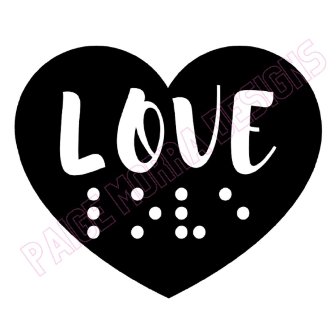 Braille SVG Love Heart Braille & Print SVG | Etsy