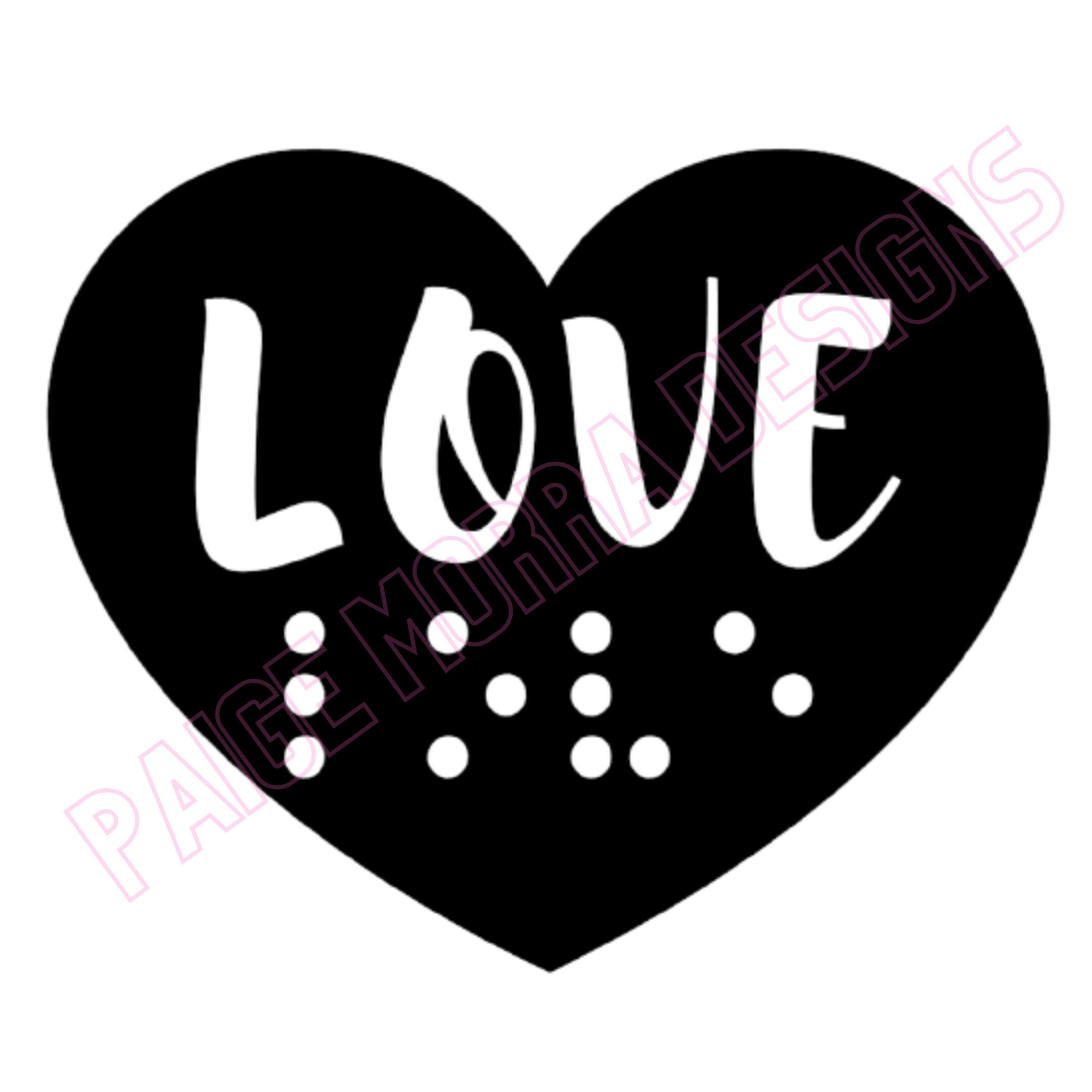 Braille SVG Love Heart Braille & Print SVG | Etsy