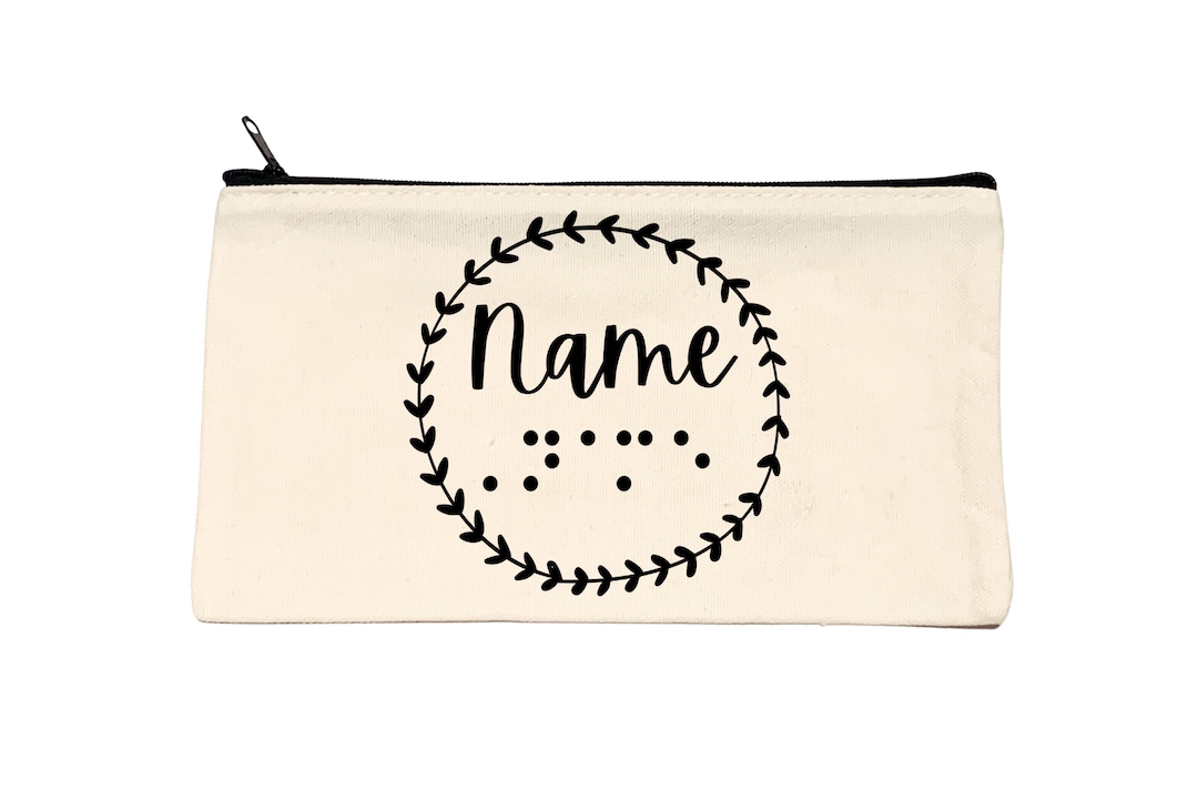 Custom Name in Sim Braille Zipper Bag - Etsy