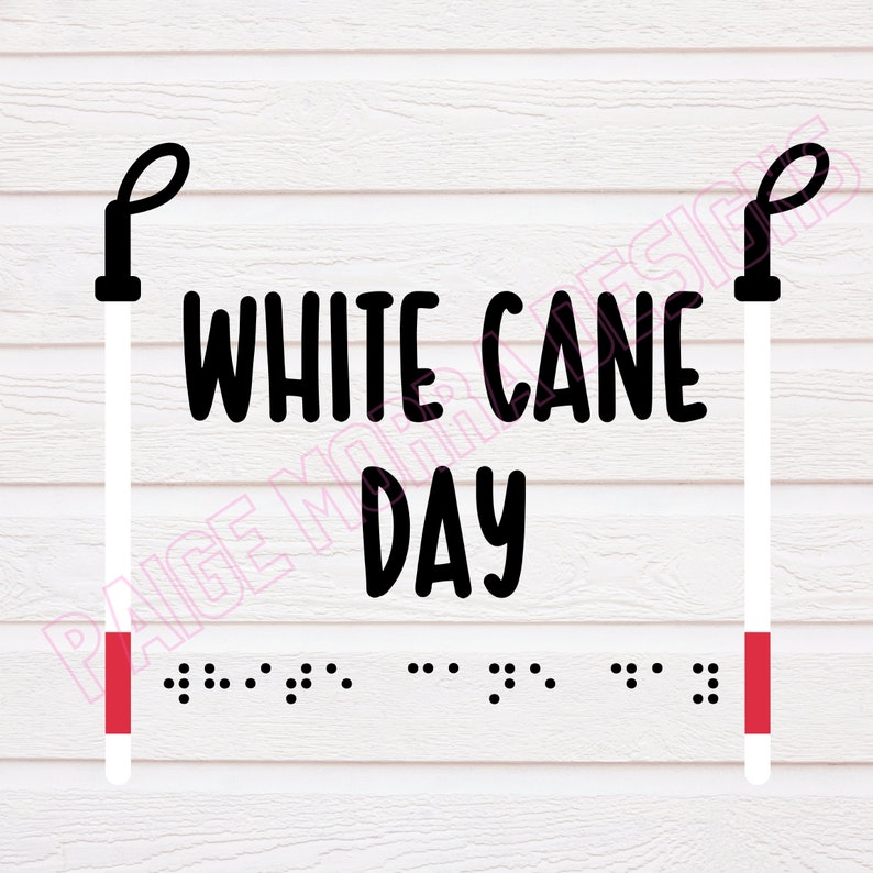 White Cane Day SVG | Braille SVG - Etsy