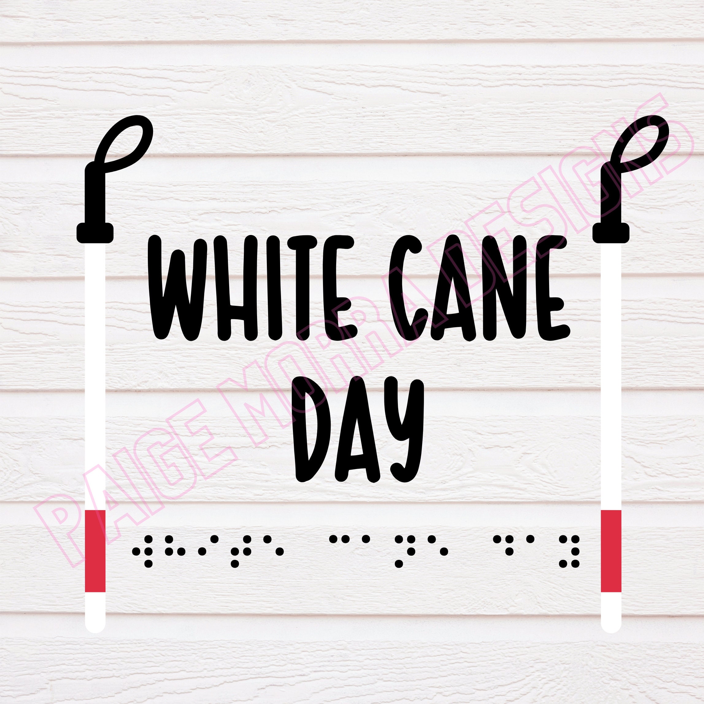 White Cane Day SVG | Braille SVG - Etsy