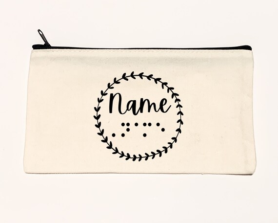 Custom Name in Sim Braille Zipper Bag - Etsy