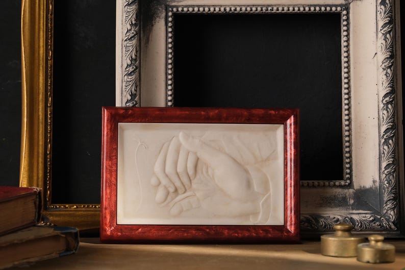 Contact | Bas-relief of Hands | With Unique Frame - Etsy