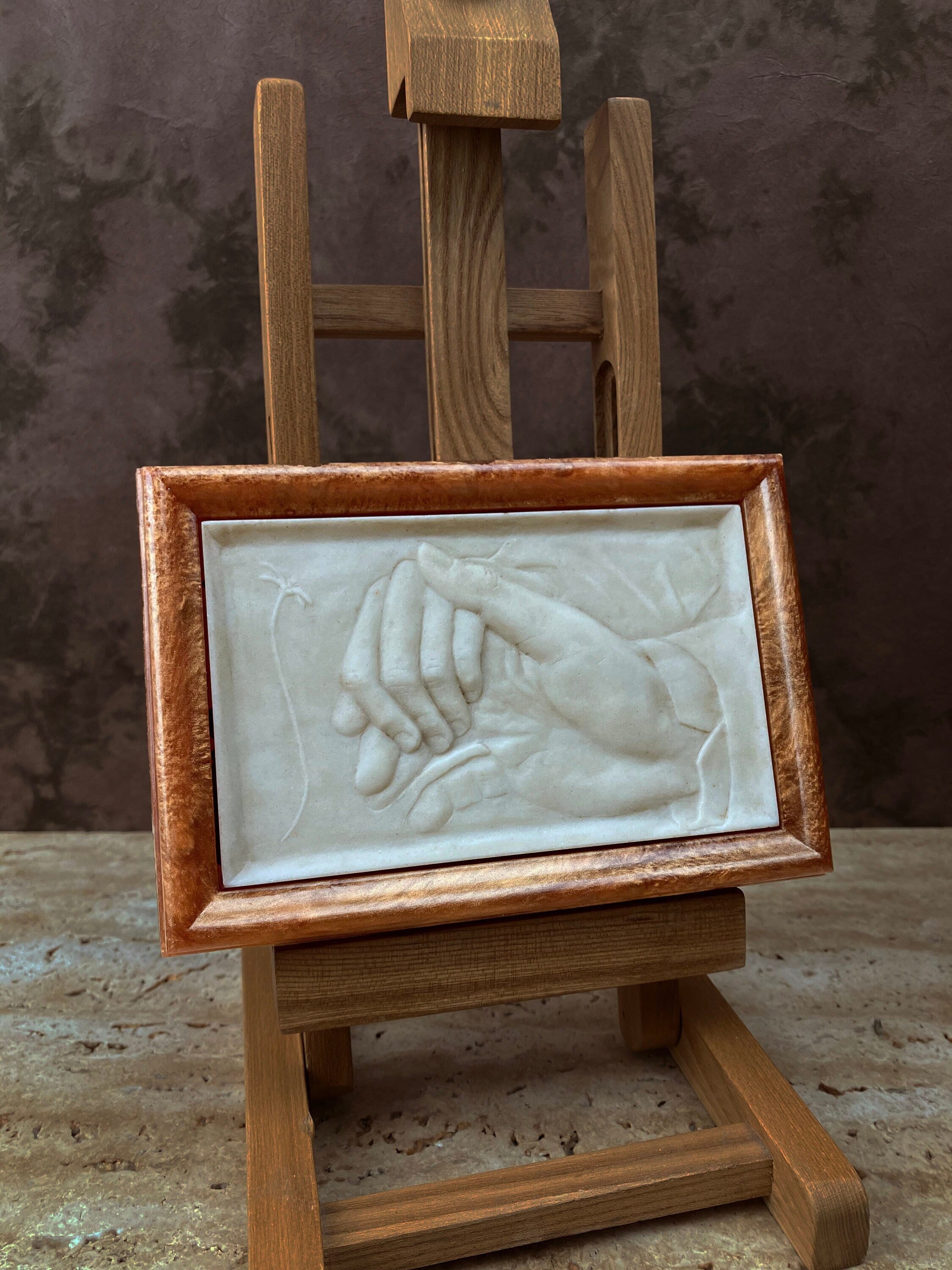 Contact | Bas-relief of Hands | With Unique Frame - Etsy