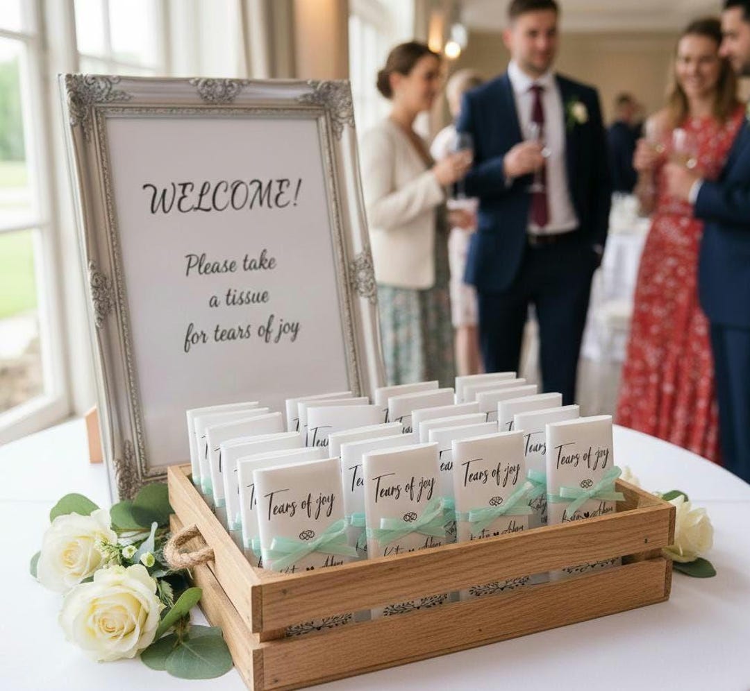 Lenços de papel personalizados na cor menta para casamento ...