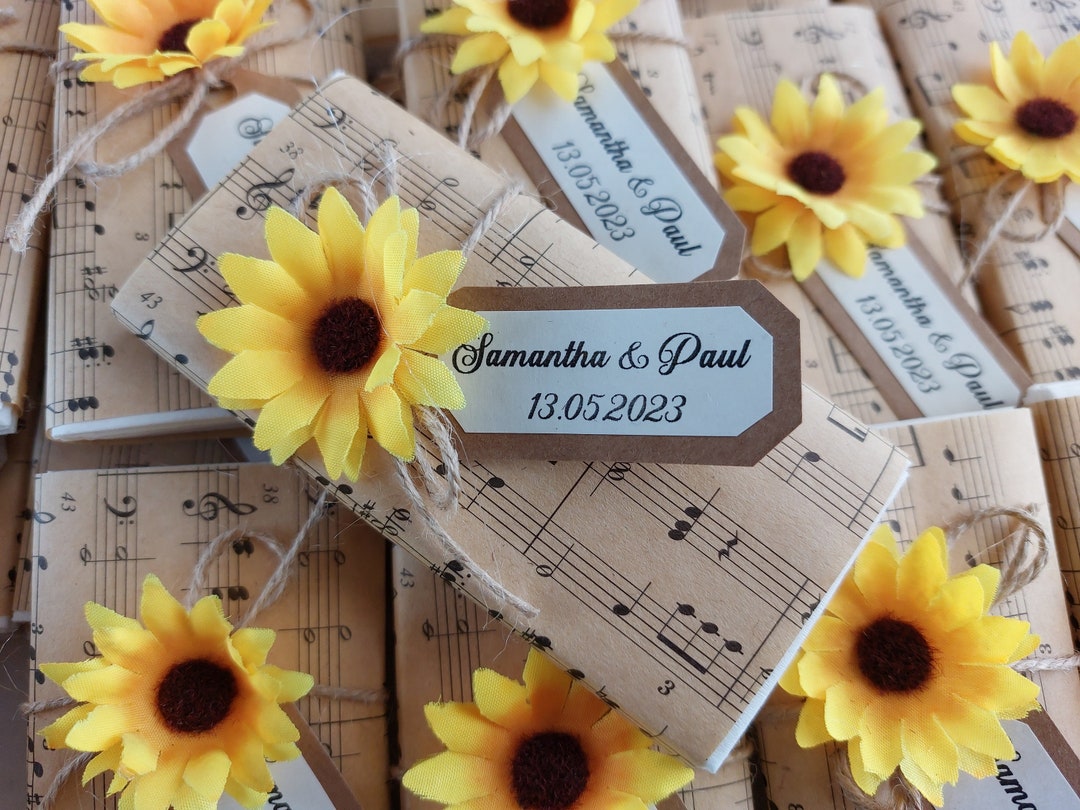 Sunflower Wedding Tissues Packs for Happy Tears, Rustic Ceremony ...