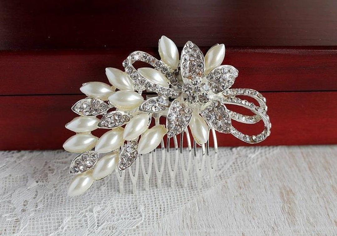 Pearl Crystal Bridal Hair Comb – Vintage Wedding Comb, Prom Hair ...