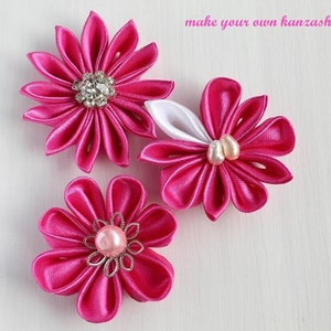 DIY Flowers Pattern, How to Make Kanzashi Tutorial, PDF Tsumami ...