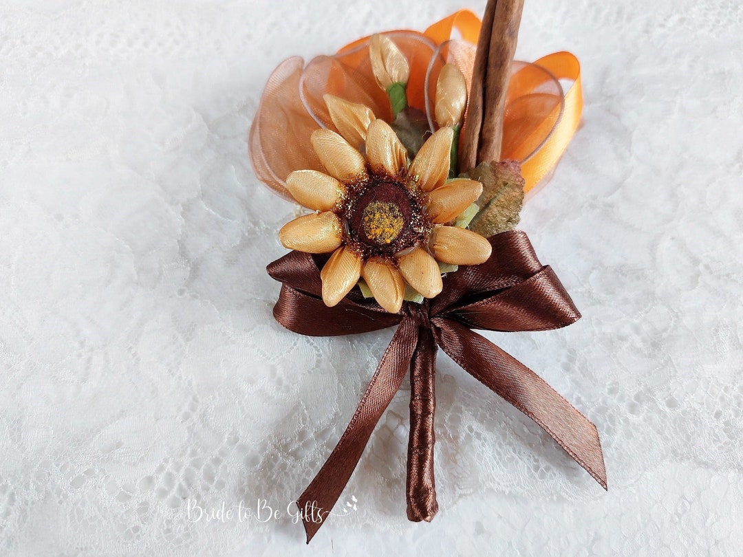 Sunflower Groom Boutonniere, Rustic Wedding Buttonhole, Fall Wedding ...