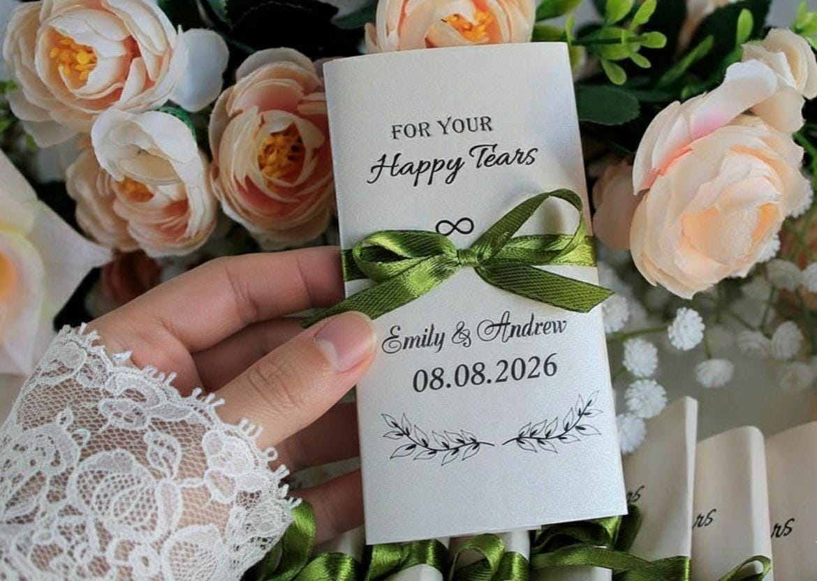 Happy Tears Tissues – Personalized Wedding Favors for Guests, Ceremony ...