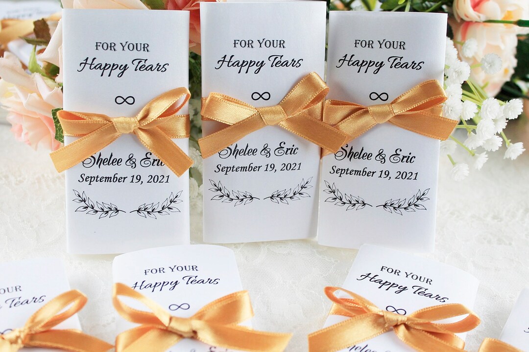 Personalized Wedding Tissue Packs, Custom Ceremony Favors, Thank You ...