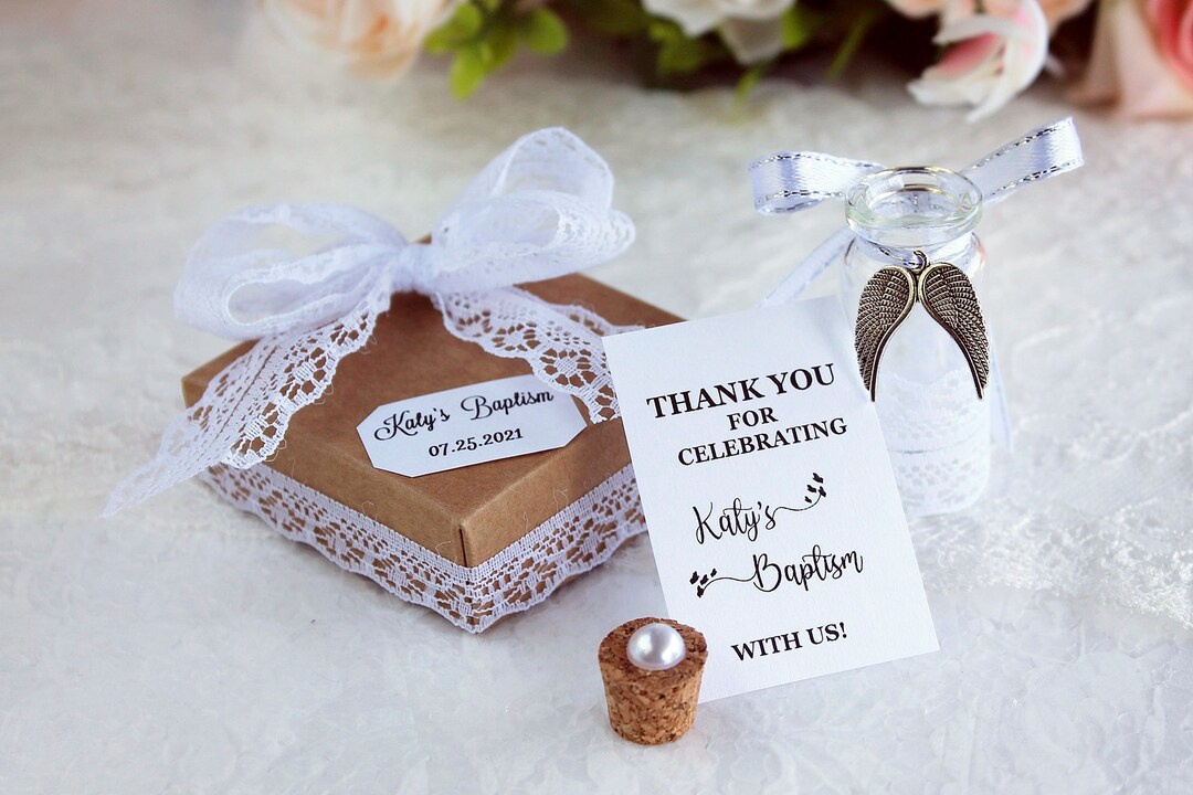 First Communion Favors for Guests, Personalized Angel Wings Keepsakes ...