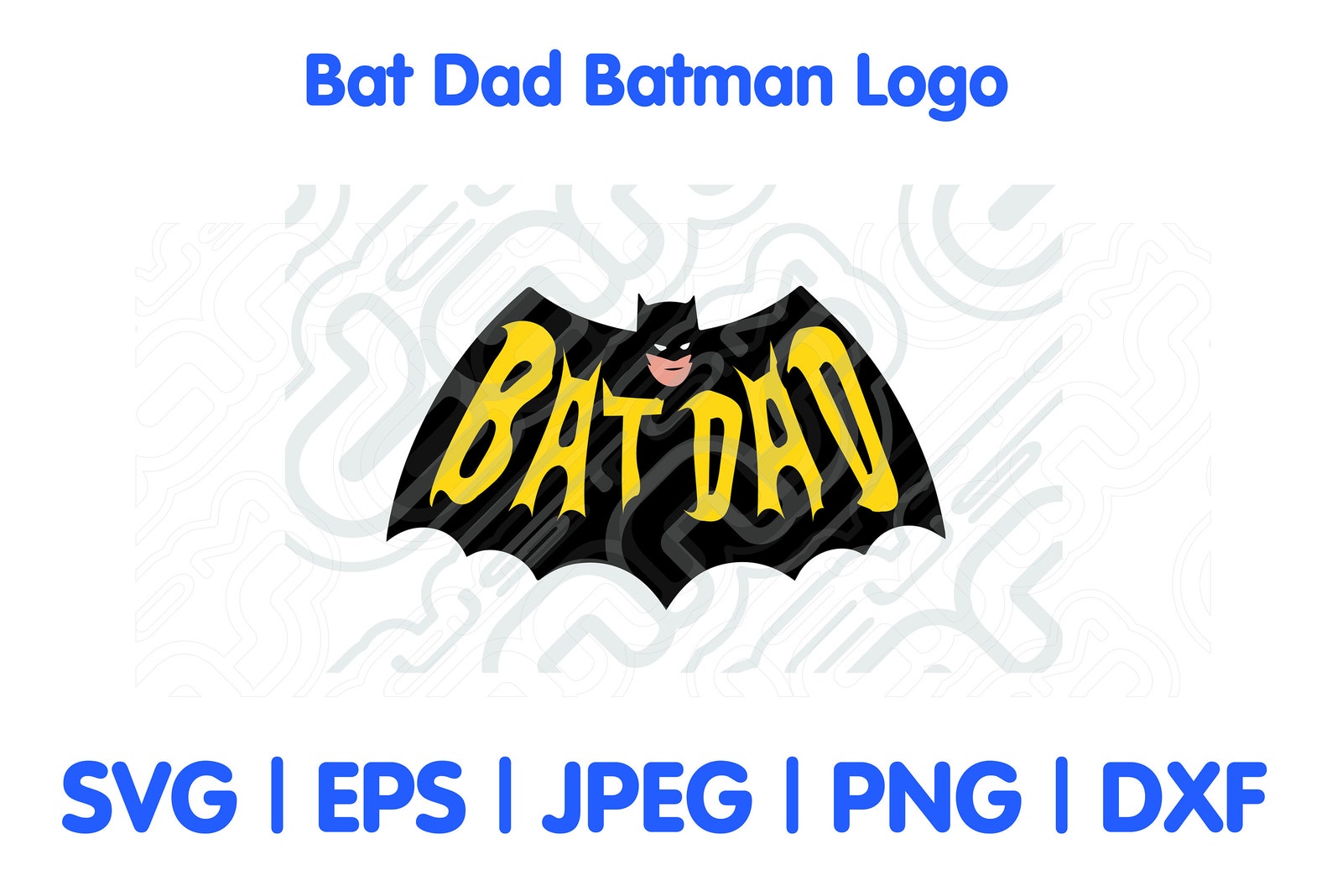 Batman Bat Dad fathers day Card SVG Cricut silhouette | Etsy