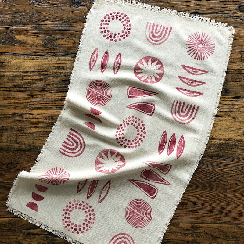 Block Print Tea Towel - Etsy