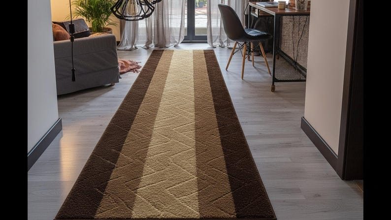 Custom Size Hallway Runner Rug, Non-slip Rubber Backing, Modern Floor ...