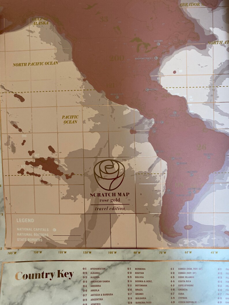 Travel Sized Scratch World Map, Rose Gold - Etsy