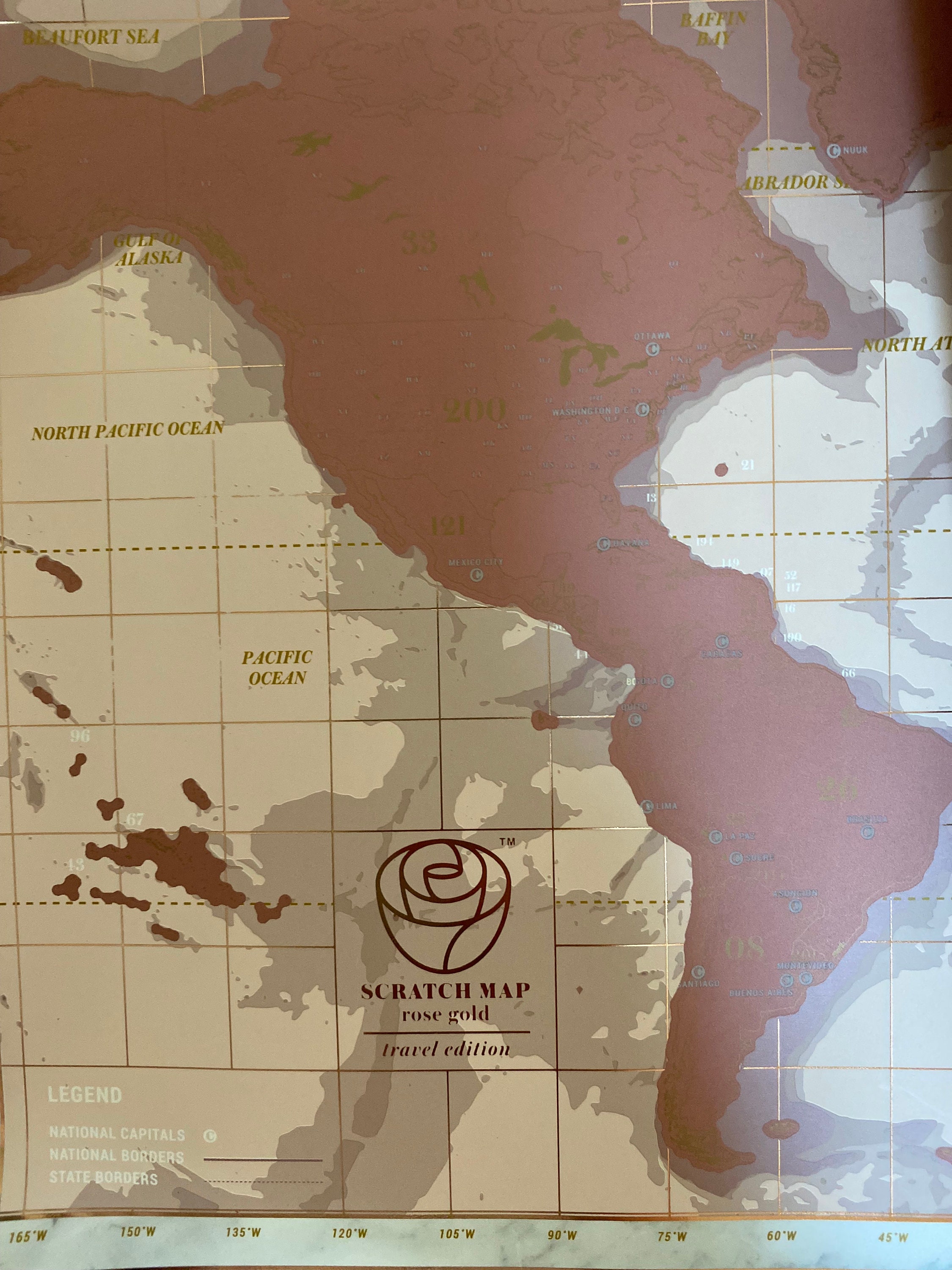 Travel Sized Scratch World Map, Rose Gold - Etsy