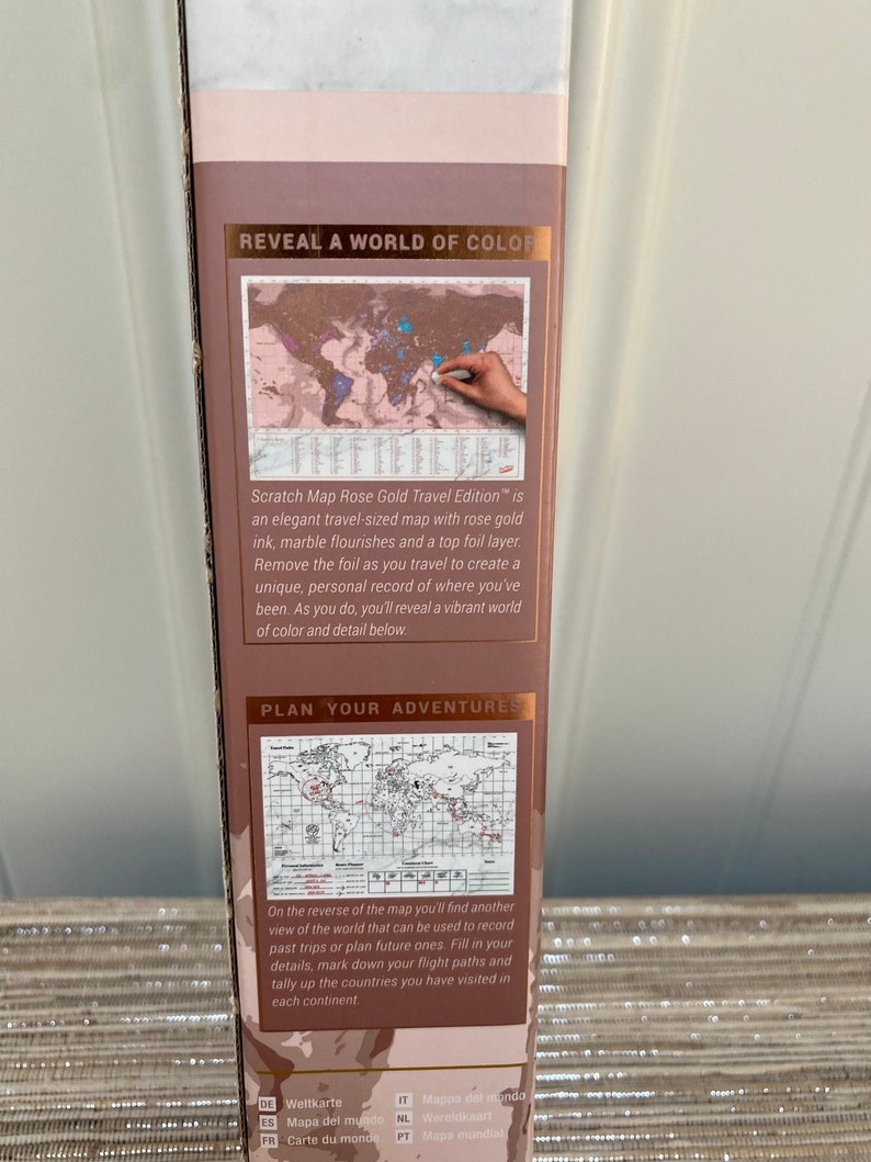 Travel Sized Scratch World Map, Rose Gold - Etsy